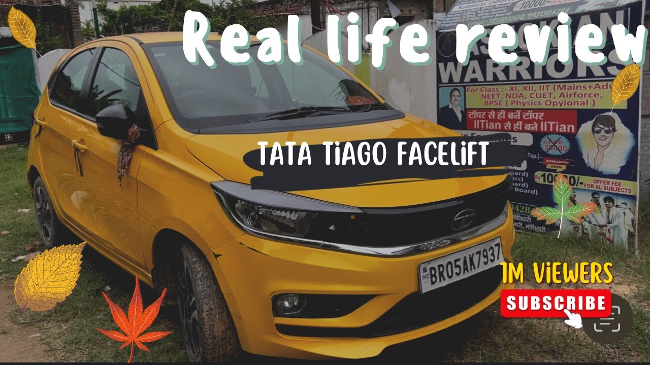 NEW TATA TIAGO facelift 2023 yellow review!! real life review #tata # ...