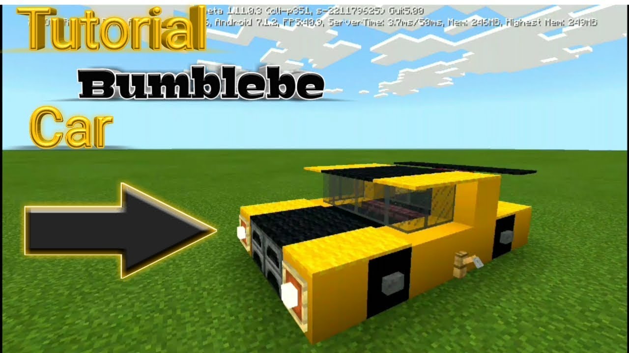Minecraft Tutorial : cara membuat Mobil Bumblebee | Minecraft build ...