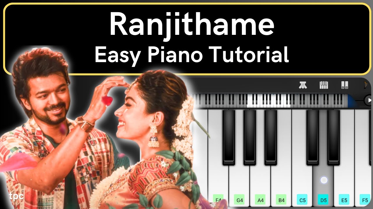 Ranjithame Piano Tutorial ( Varisu ) | Thalapathy Vijay | Rashmika ...