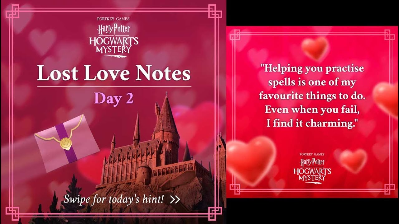 Hogwarts Mystery Lost Love Notes Day 2 Location - YouTube