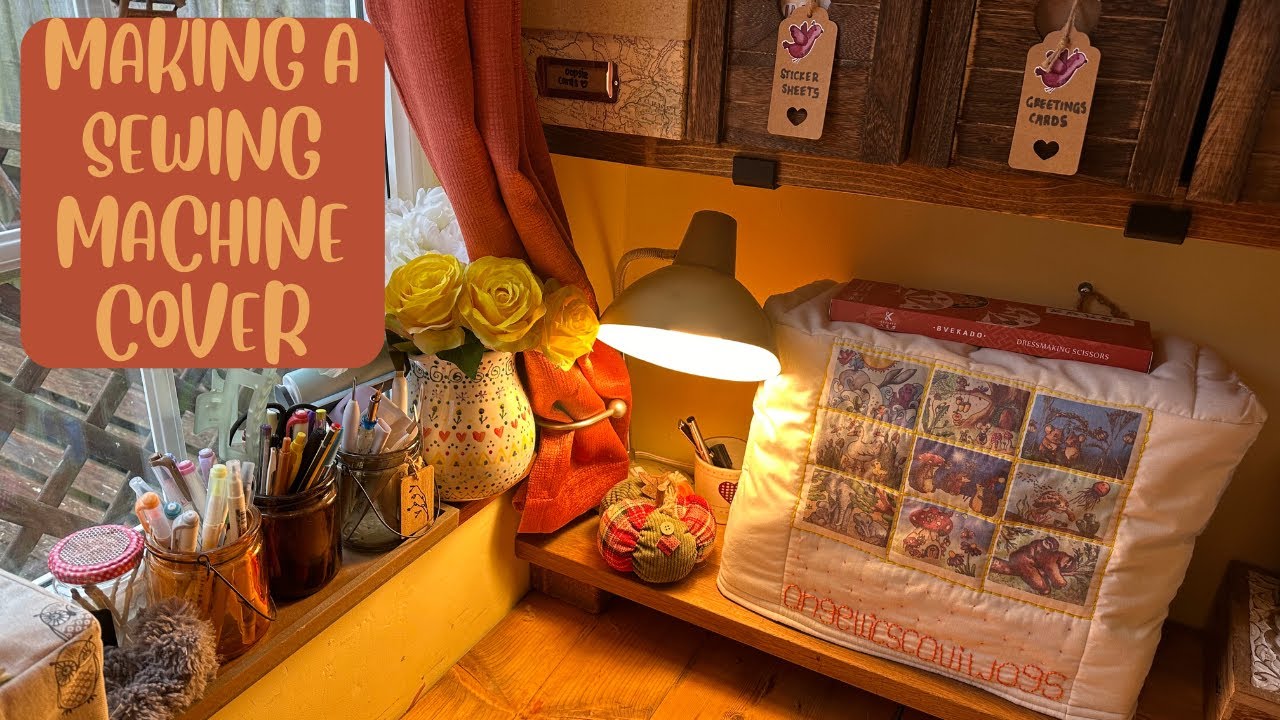 Art Studio Vlog 07 | DIY Sewing Machine Cover | Printing own Fabric | Making Patchwork from my ...