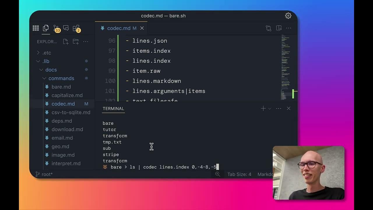 bare codec | lines.index (indexing lines in output) - YouTube