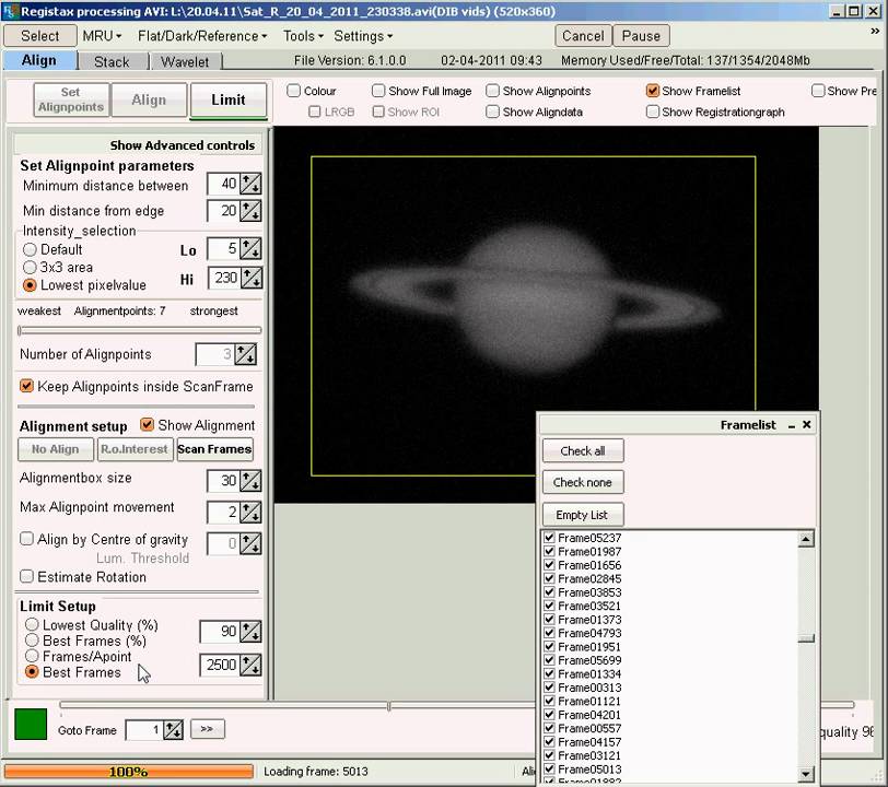 Registax 6 Saturn processing - YouTube