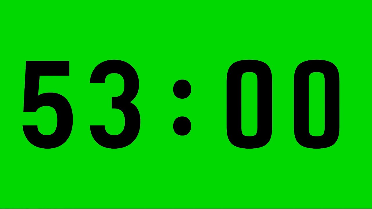 53 Minute Countdown Timer Chroma Key / No Sound - YouTube