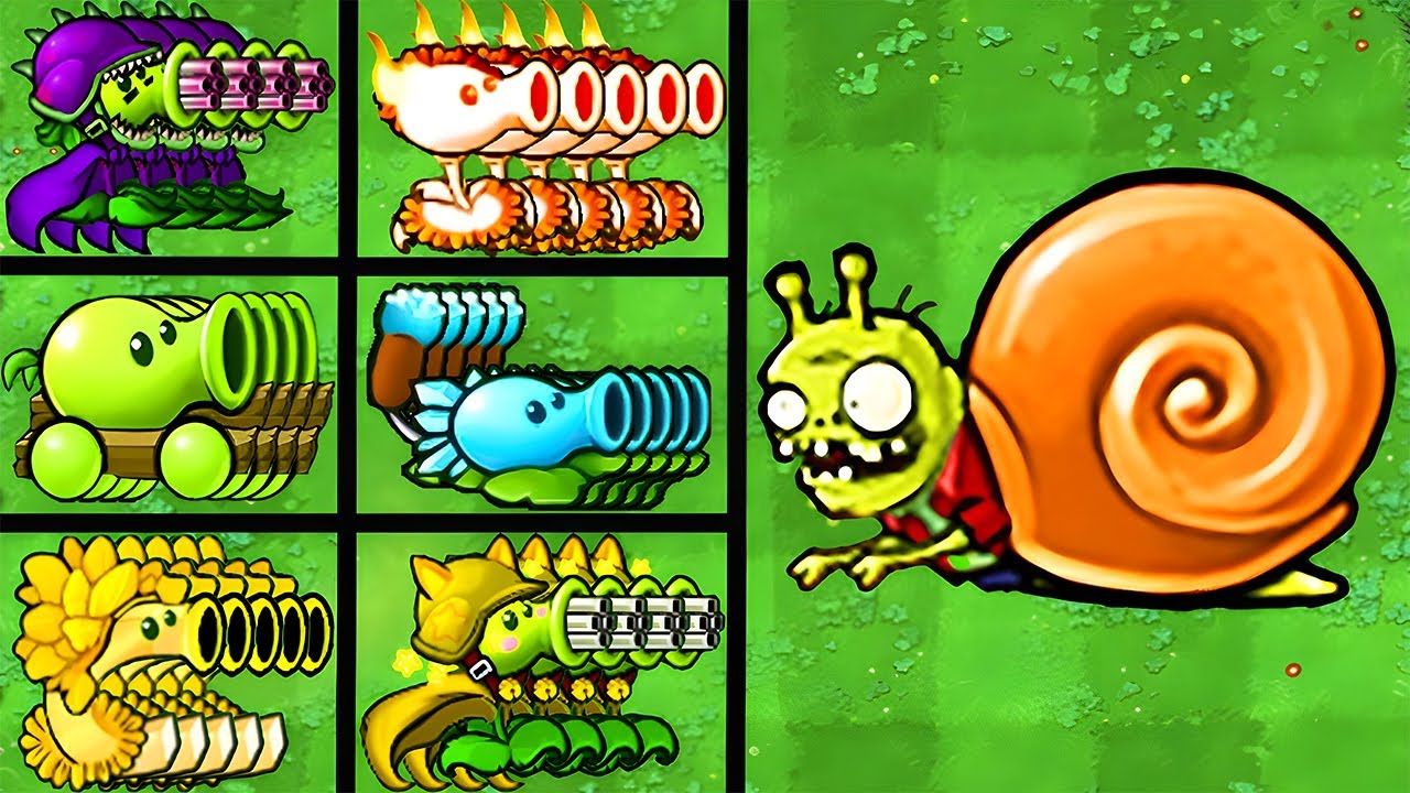 PVZ 1 Hybrid Challenge | Rolling Snail Imp Zombie Vs All Hybrid ...