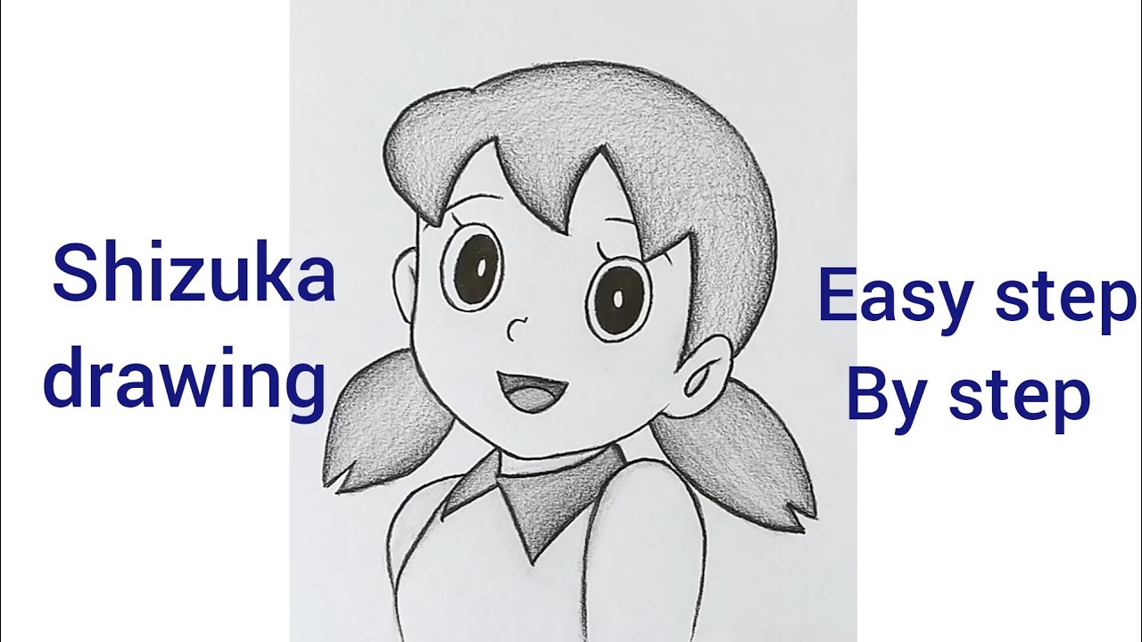 How to Draw Shizuka from Doraemon step by step / Easy drawing ideas for ...