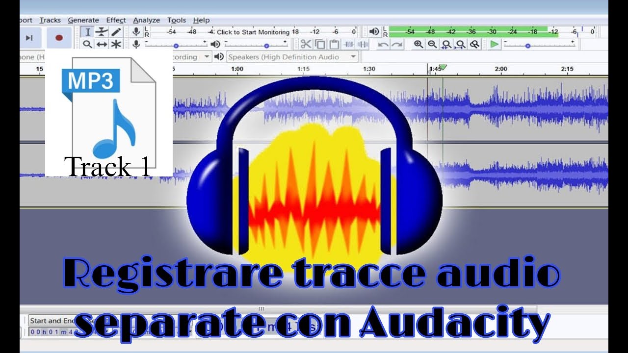 Come registrare PIU' TRACCE AUDIO DIVERSE con Audacity - YouTube