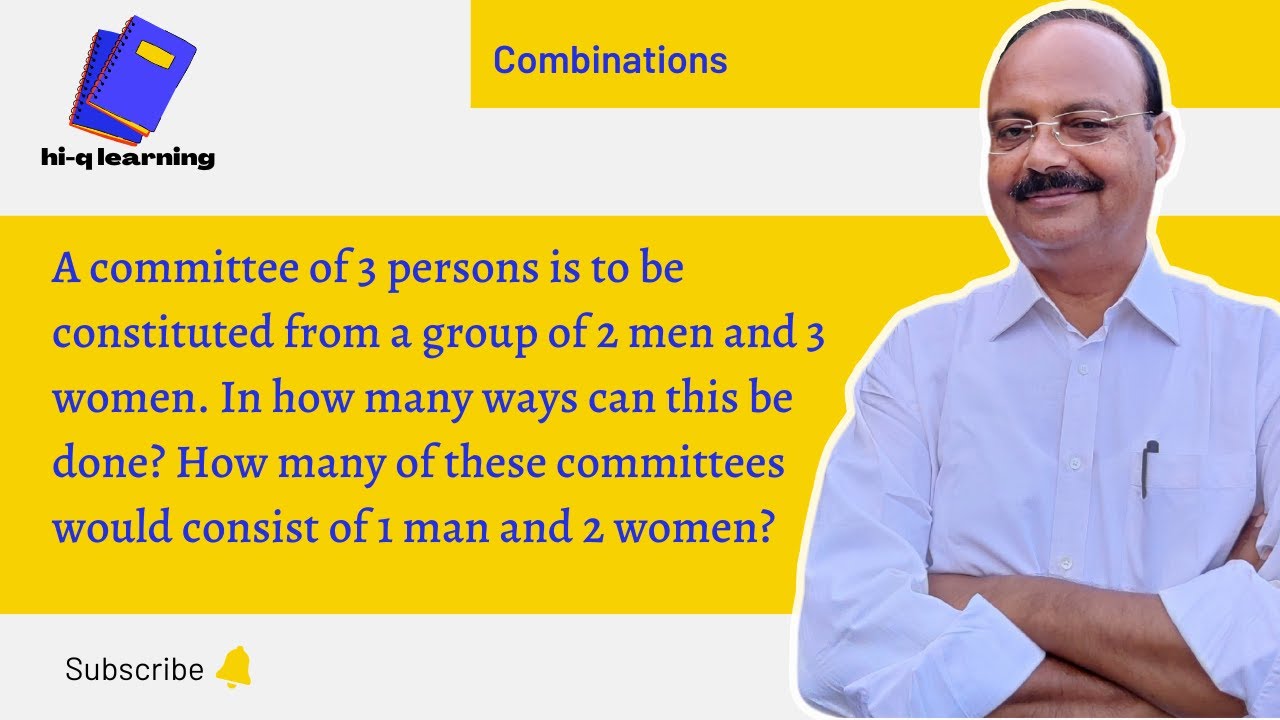 A committee of 3 persons is to be constituted from a group of 2 men and ...