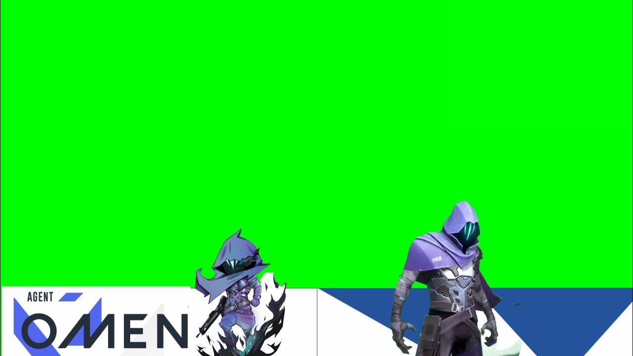 Omen Valorant 3D animation character with green screen and overlay ...