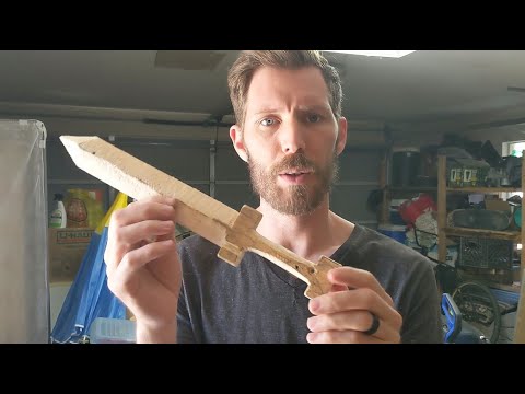 Easy DIY Wooden Sword - No Power Tools - YouTube