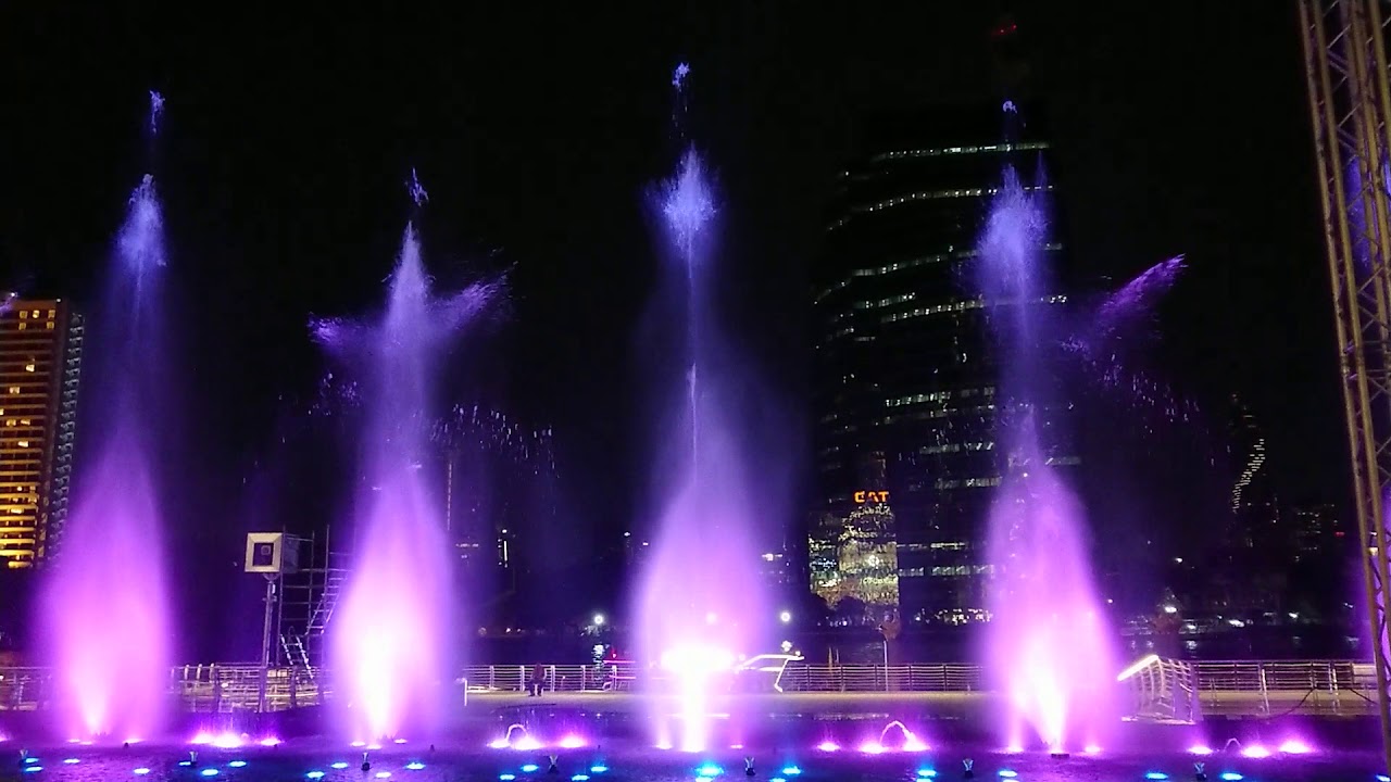 Iconic multimedia water feature - YouTube