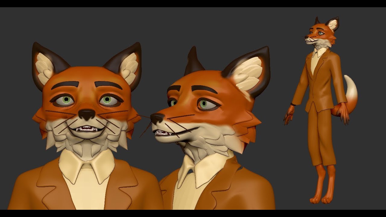 working on stylized animal character - YouTube