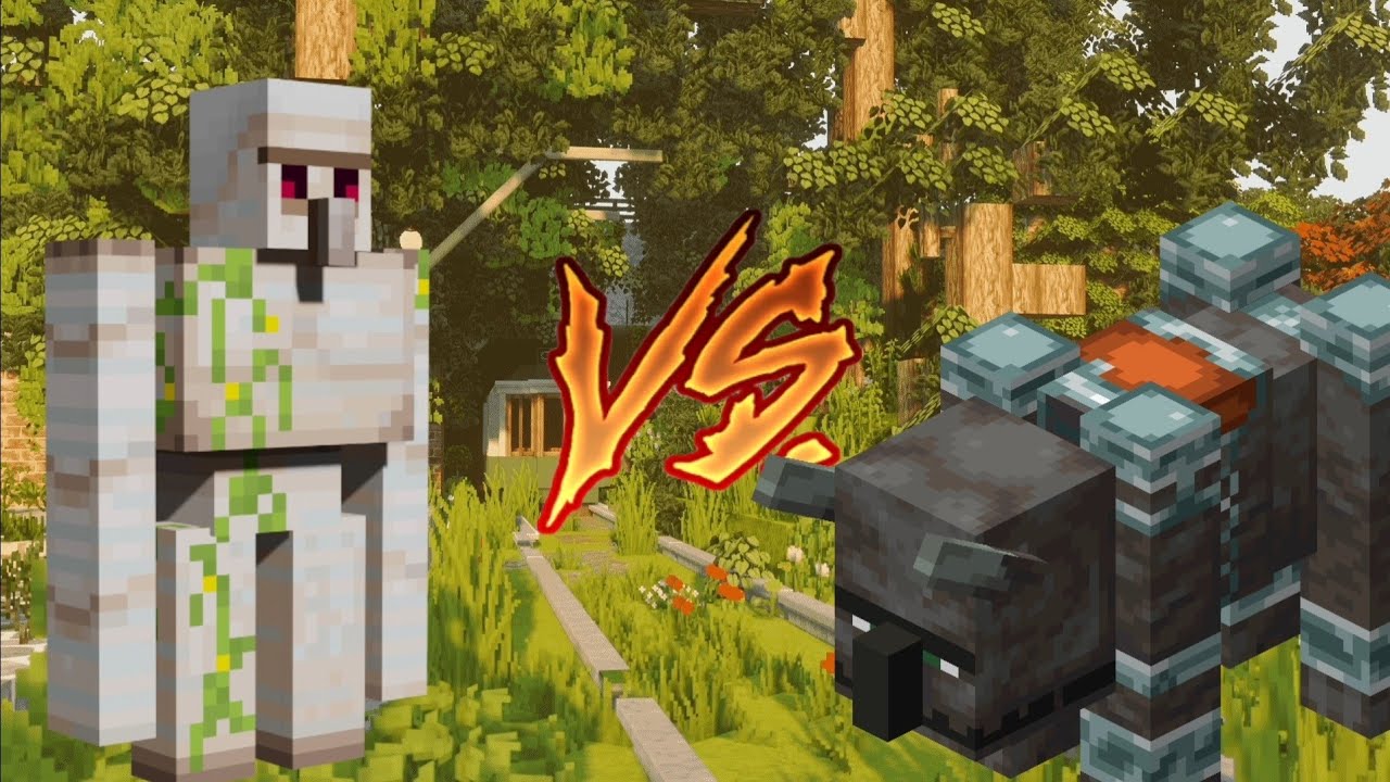 iron golem Vs ravager - YouTube