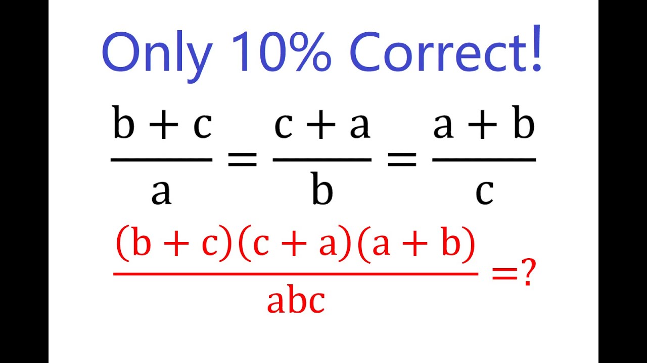 Cool Trick for Evaluating an Algebraic Expression with Three Variables | Math Olympiad - YouTube
