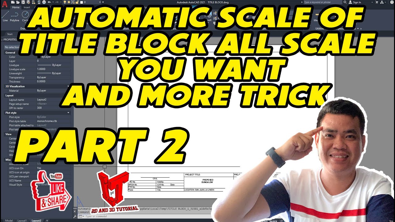 AUTOMATIC SCALE OF TITLE BLOCK ALL SCALE PART 2 - YouTube
