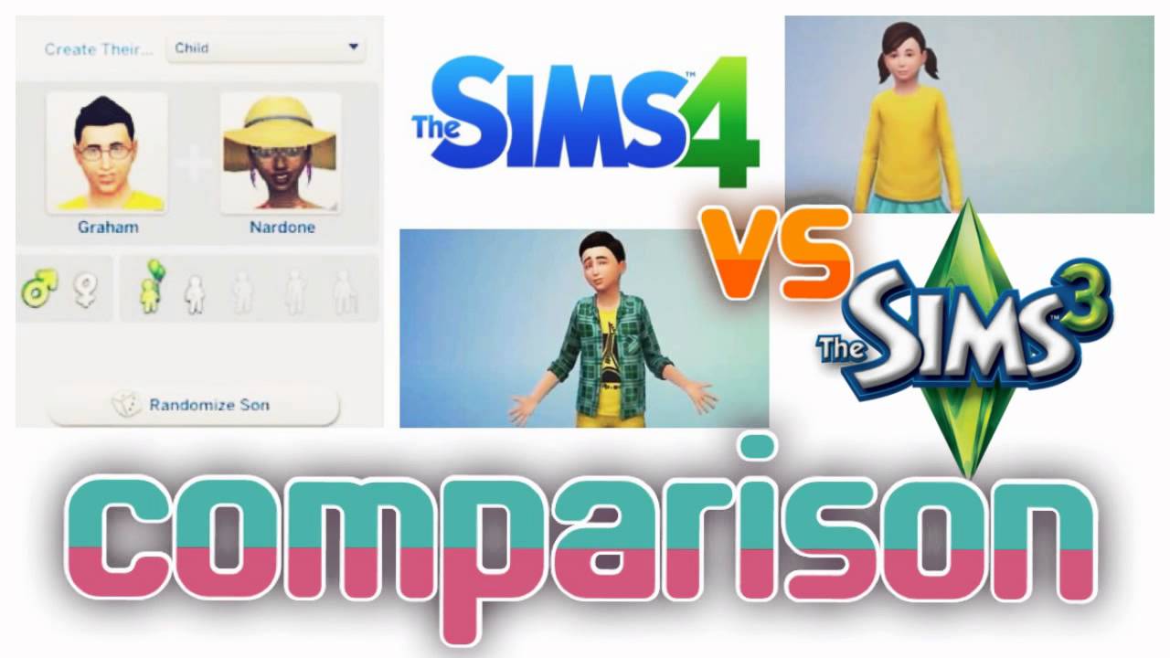 Sims 4 VS. Sims 3 (Genetics) Children & Teens - YouTube