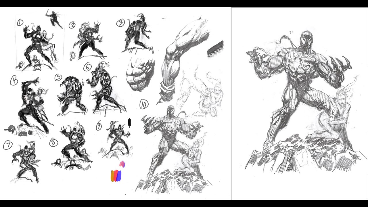 Venom commission by Dan Lawlis (live) - YouTube