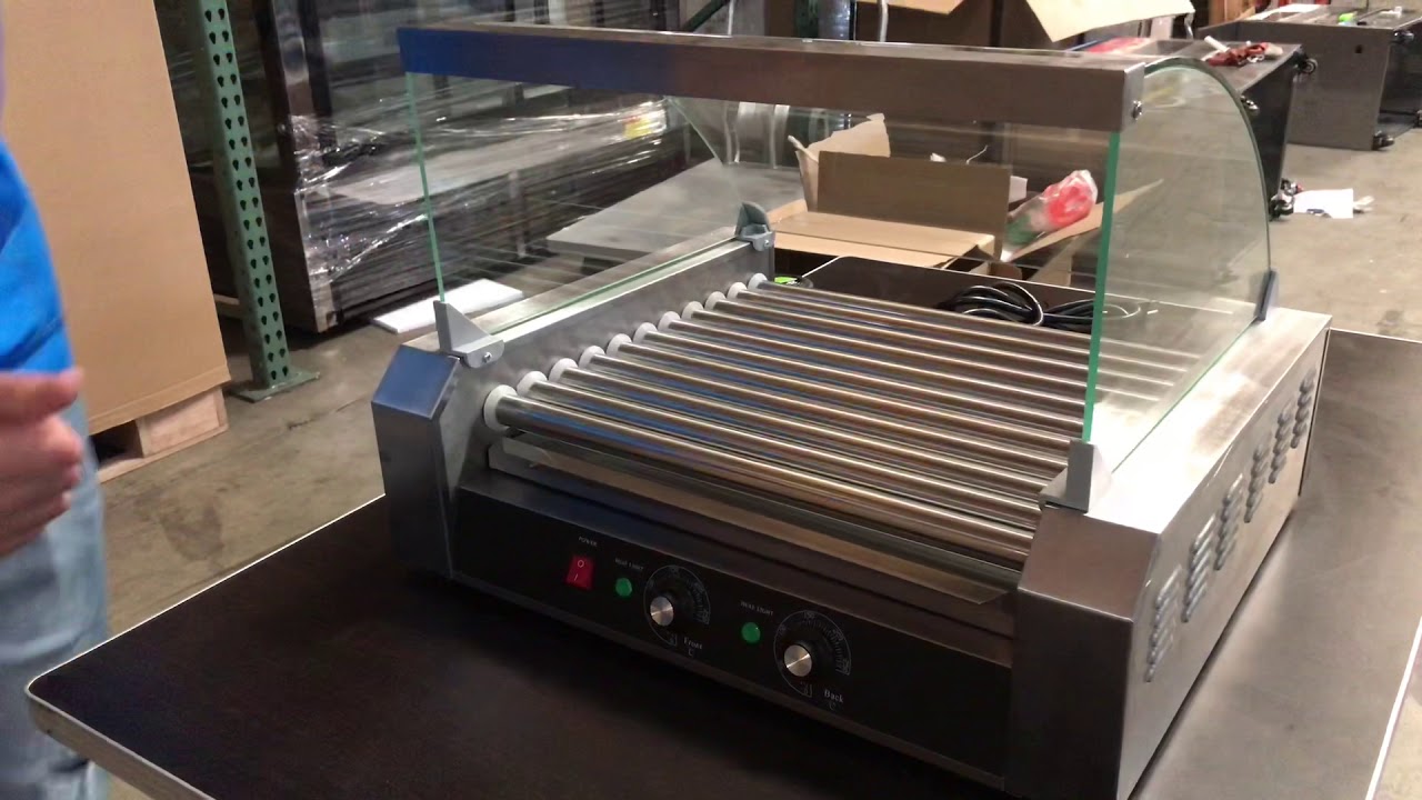 Commercial 24 Hot Dog Hotdog 11 Roller Grill Cooker Machine W/cover ...