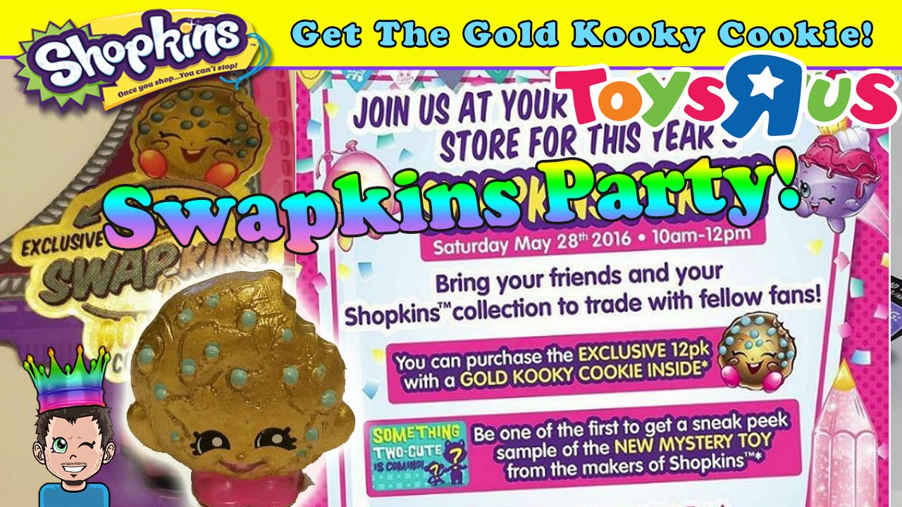 Shopkins Swapkins Party - Get The Gold Kooky Cookie 12-Pack! @ Toys-R ...