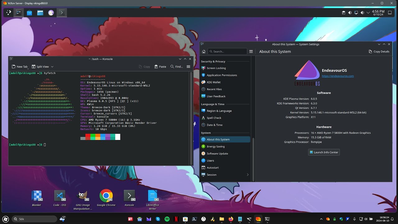 EndeavourOS - How to Install KDE plasma 6.0.5 via WSL - GWSL - Windows ...