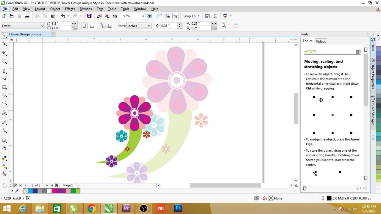 Flower Design unique Style in Coreldraw with download link - YouTube