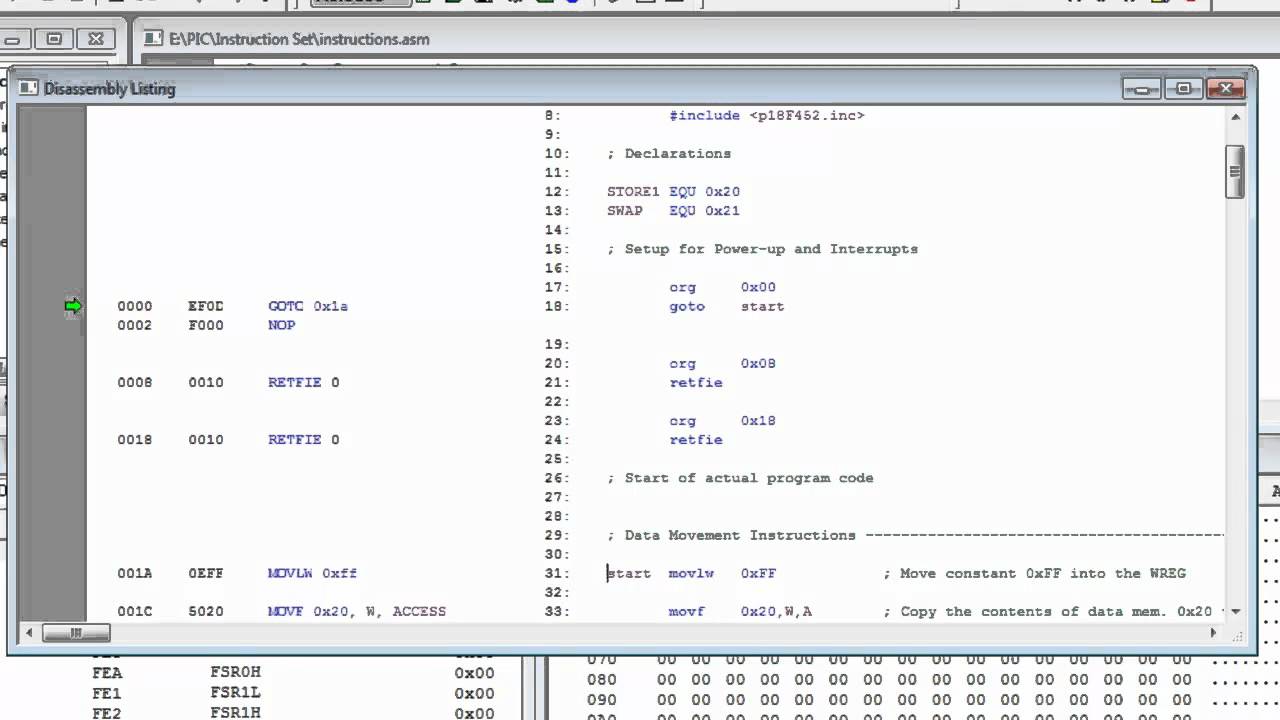 Microchip Pic18 Goto Instruction Pc Alteration Youtube