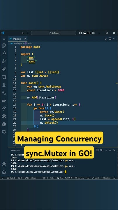 Managing Concurrency in Go: Using Mutexes! #coding #golang #concurrency #mutex - YouTube
