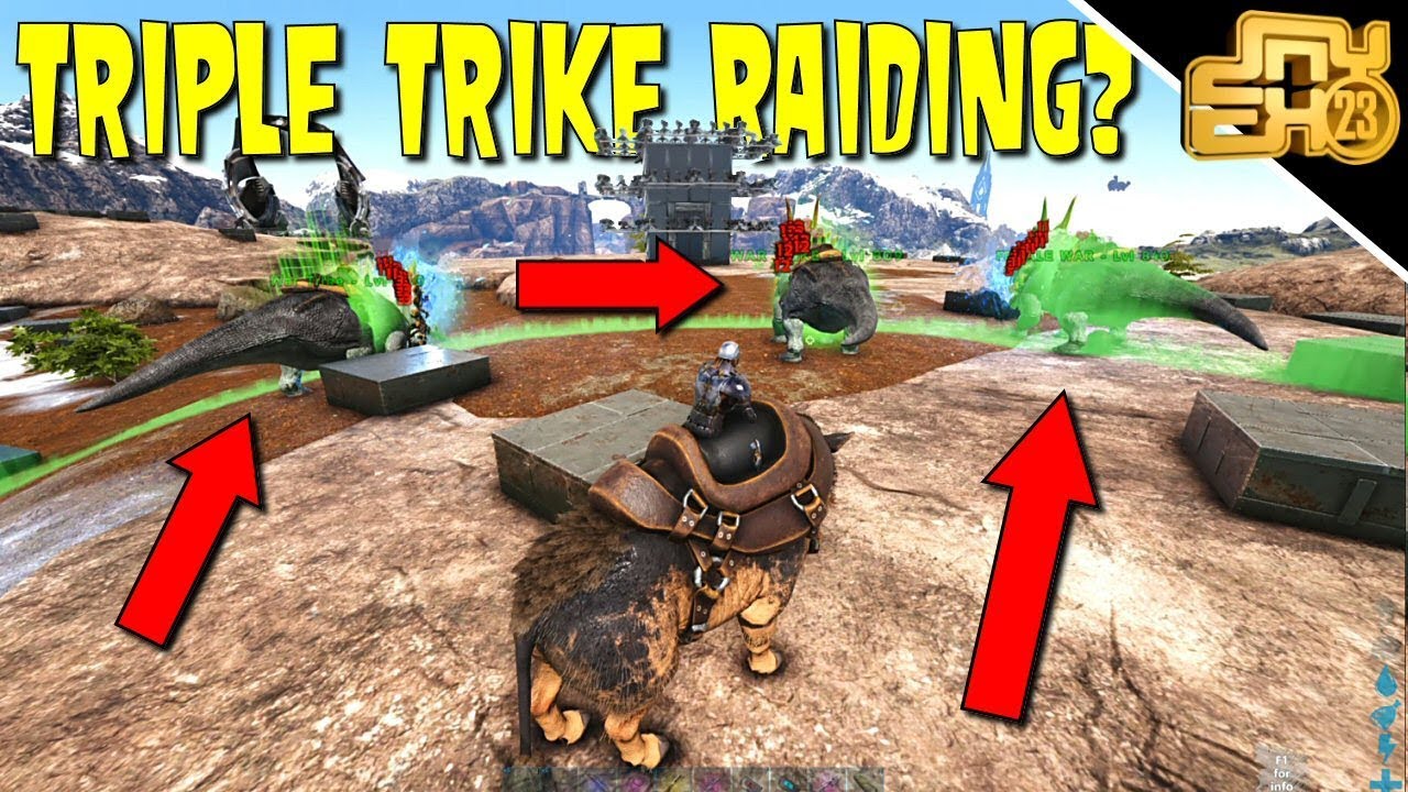 BREEDING AND TRIPLE TRIKE RAIDING?! - ARK DUO PVP SERVER EP3 - YouTube