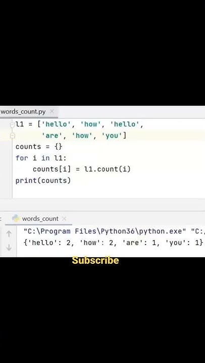 word count using python #shorts #python #wordcount #list #dictonary ...