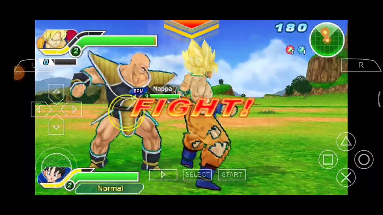 ppsspp dragon Ball Z tenkaichi fight against nappa vs goku - YouTube
