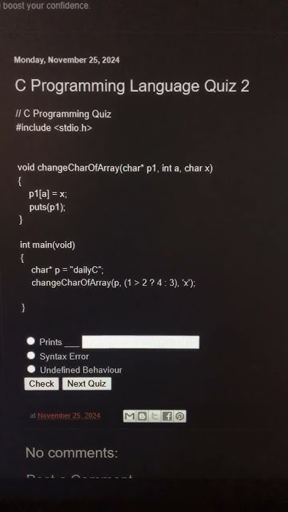C programming Quiz 2 #coding #interviewcodingquestionsandanswers #shortvideo #learnc # ...