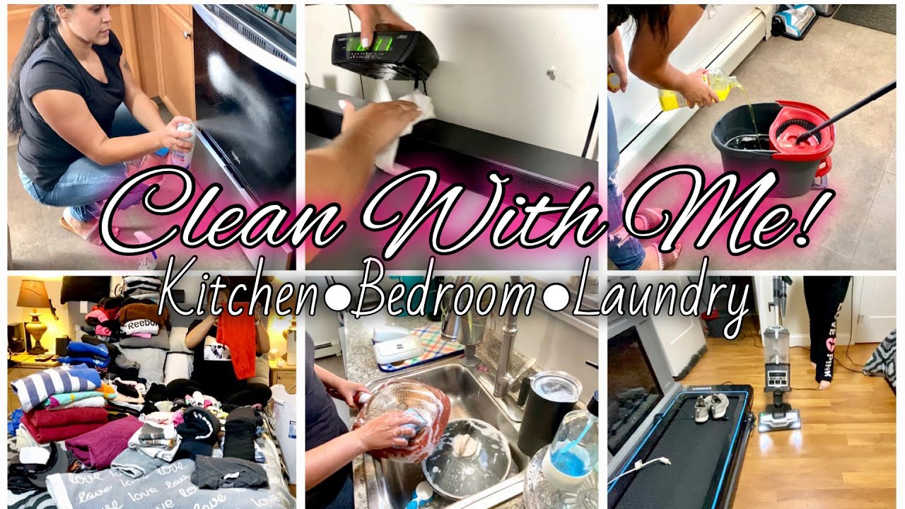 CLEAN WITH ME | CLEANING MOTIVATION | KITCHEN CLEANING | LAUNDRY ...