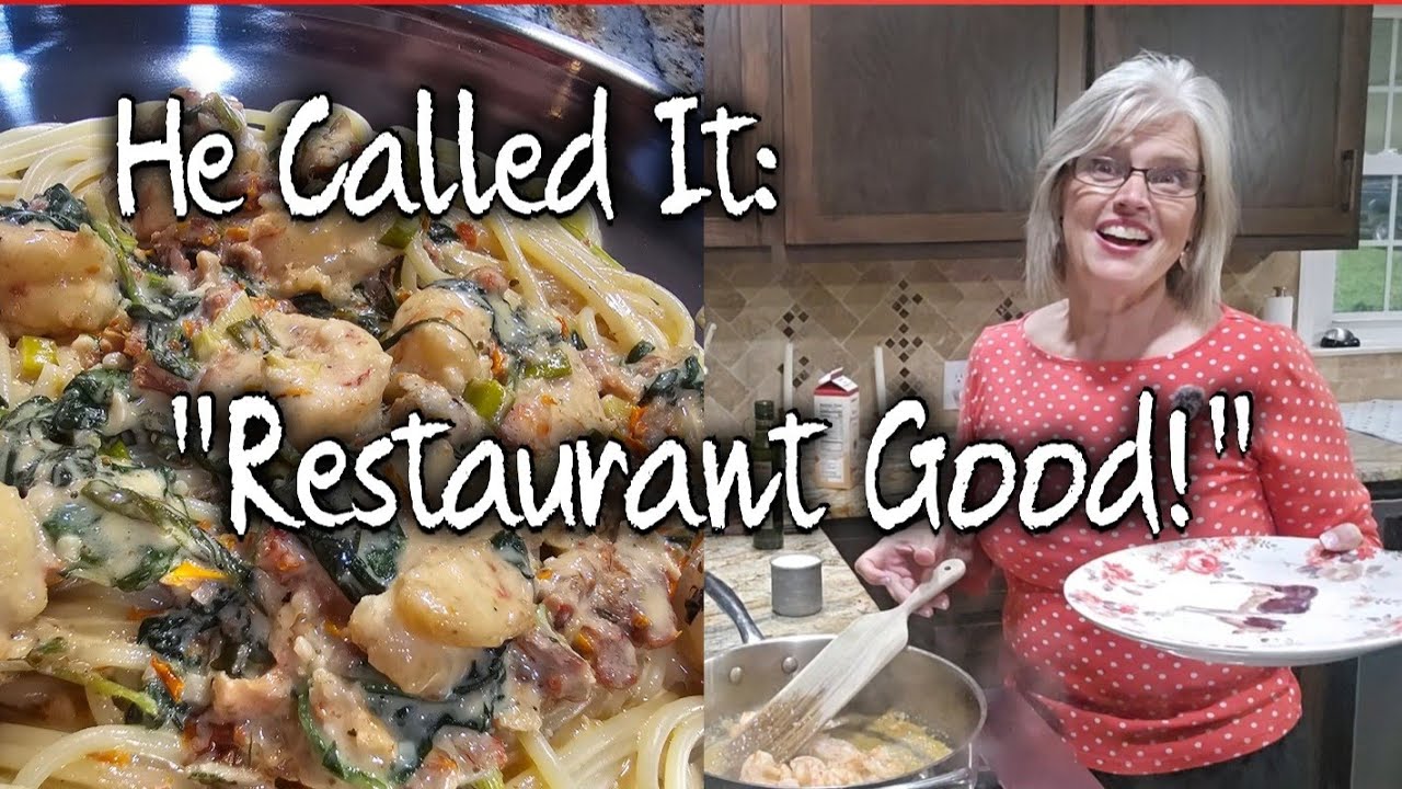 Restaurant Worthy: Creamy Tuscan Shrimp and Pasta! - YouTube