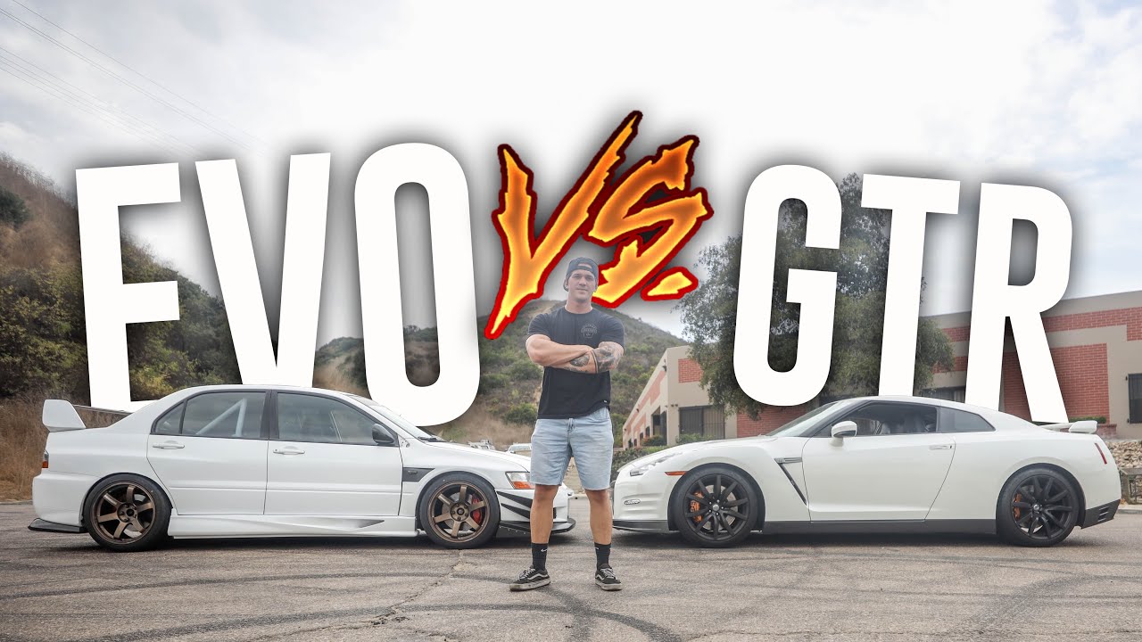 500hp EVO 8 vs R35 GTR HEAD TO HEAD RACE BATTLE! - YouTube