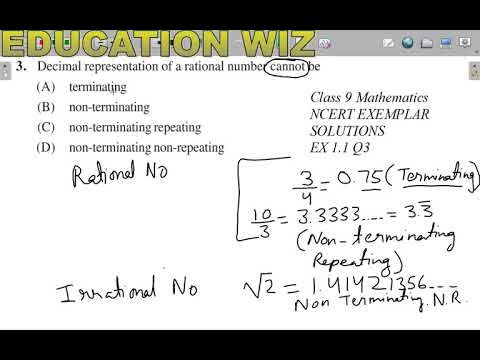 Decimal representation of a rational number cannot be (A) terminating (B) non-terminating (C ...