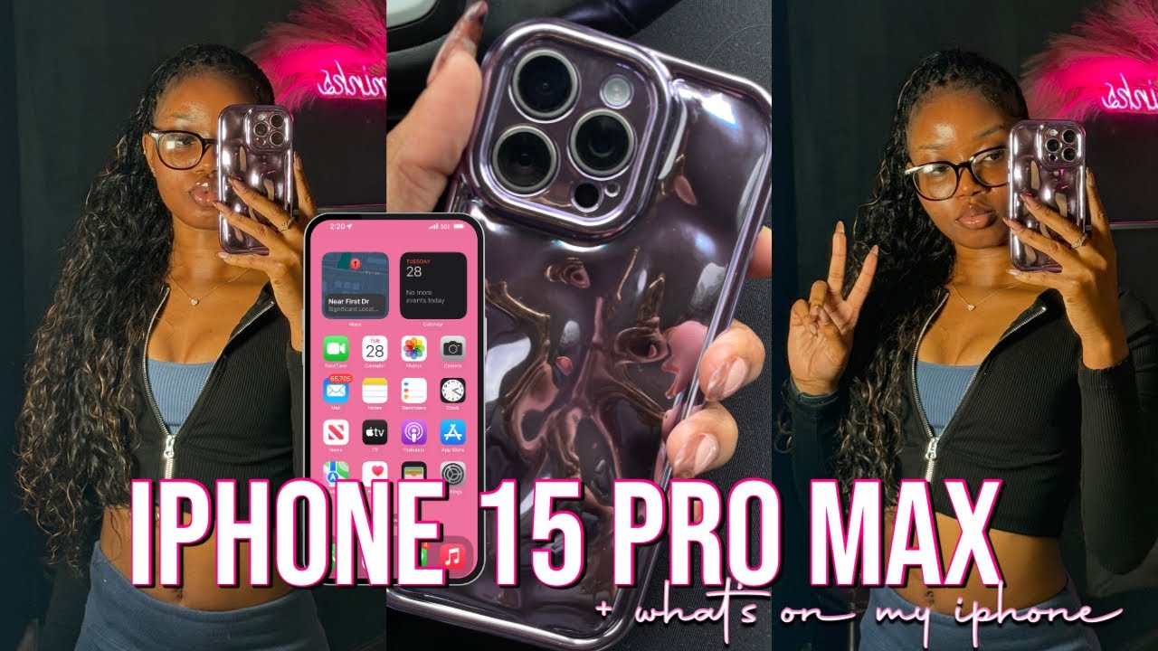 IPHONE 15 PRO MAX UNBOXING *natural titanium * + what’s on my iPhone ᥫ ...
