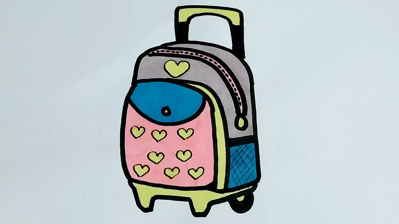 Drawing and Coloring School Backpack (EASY)| Fun Drawing for Kids - YouTube