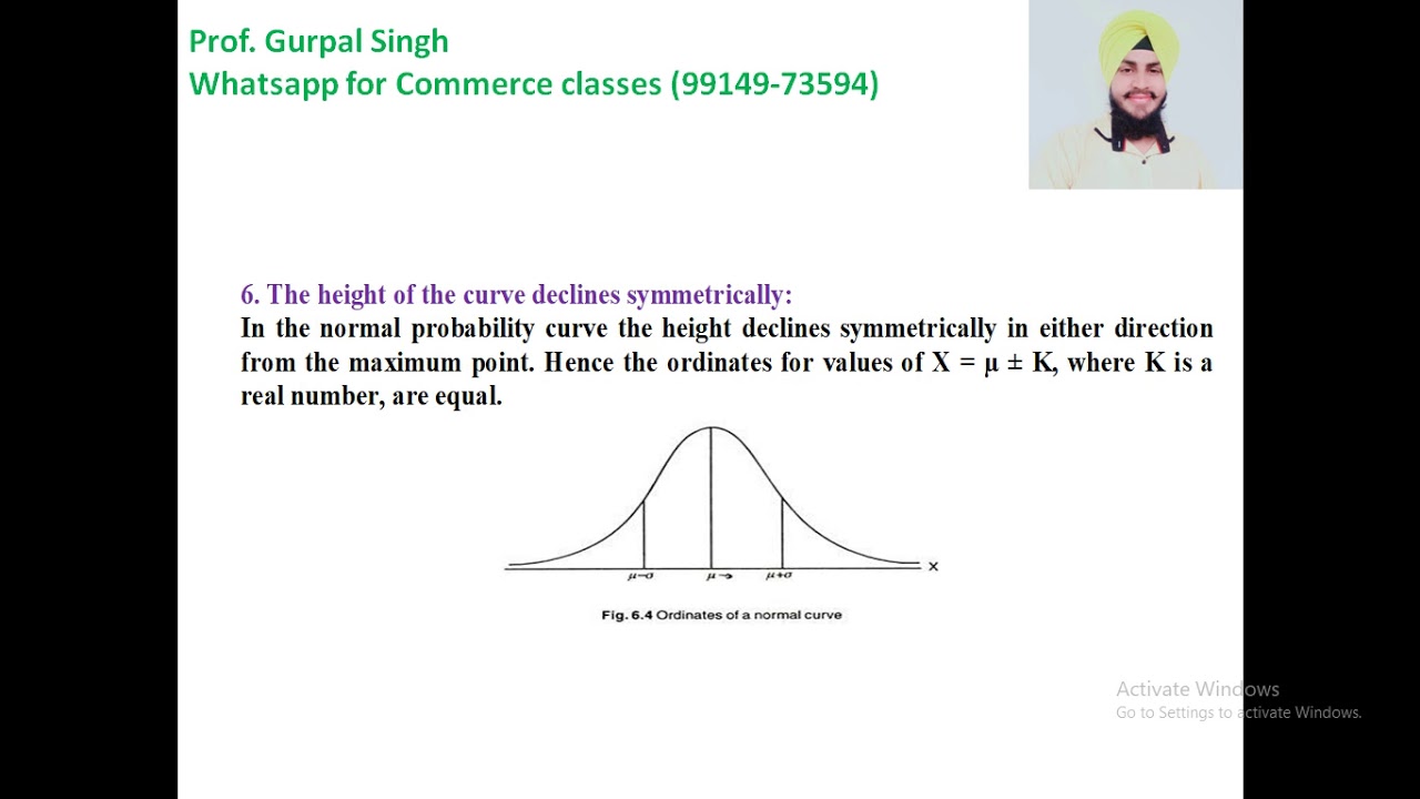 NORMAL DISTRIBUTION explained by Prof. GURPAL SINGH (99149-73594) - YouTube