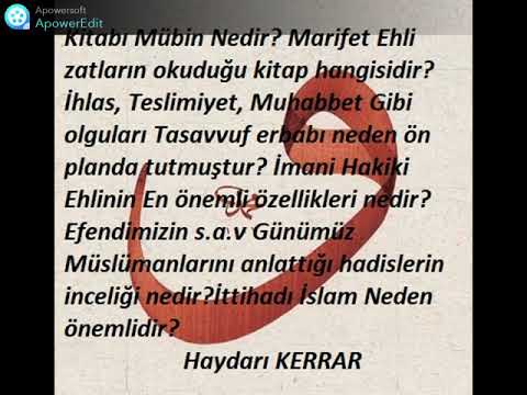 Marifet Ehlinin Okuduğu Kitap ve incelikleri ve İttihadı İslam