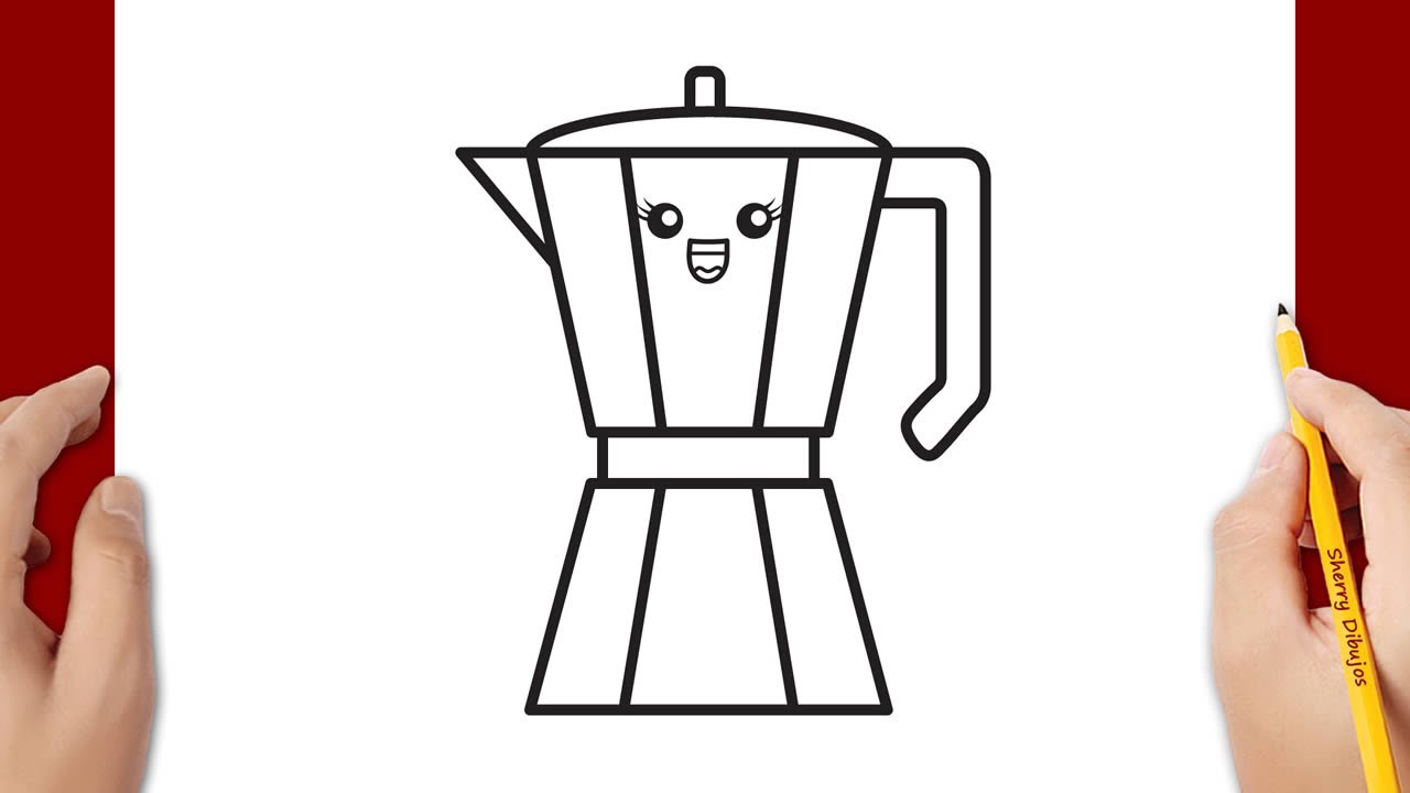 Como dibujar una cafetera paso a paso | Dibujos Felices - YouTube