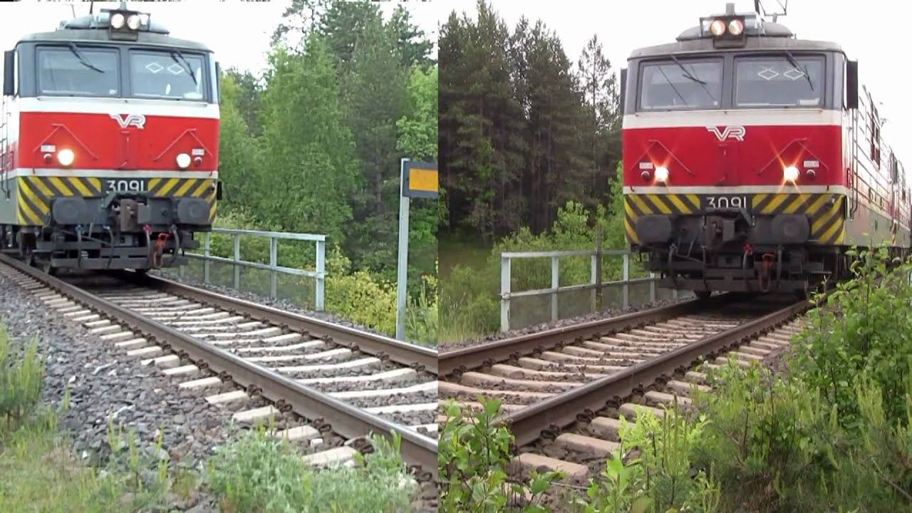 FIN freight train 5012 with different camera angles - YouTube