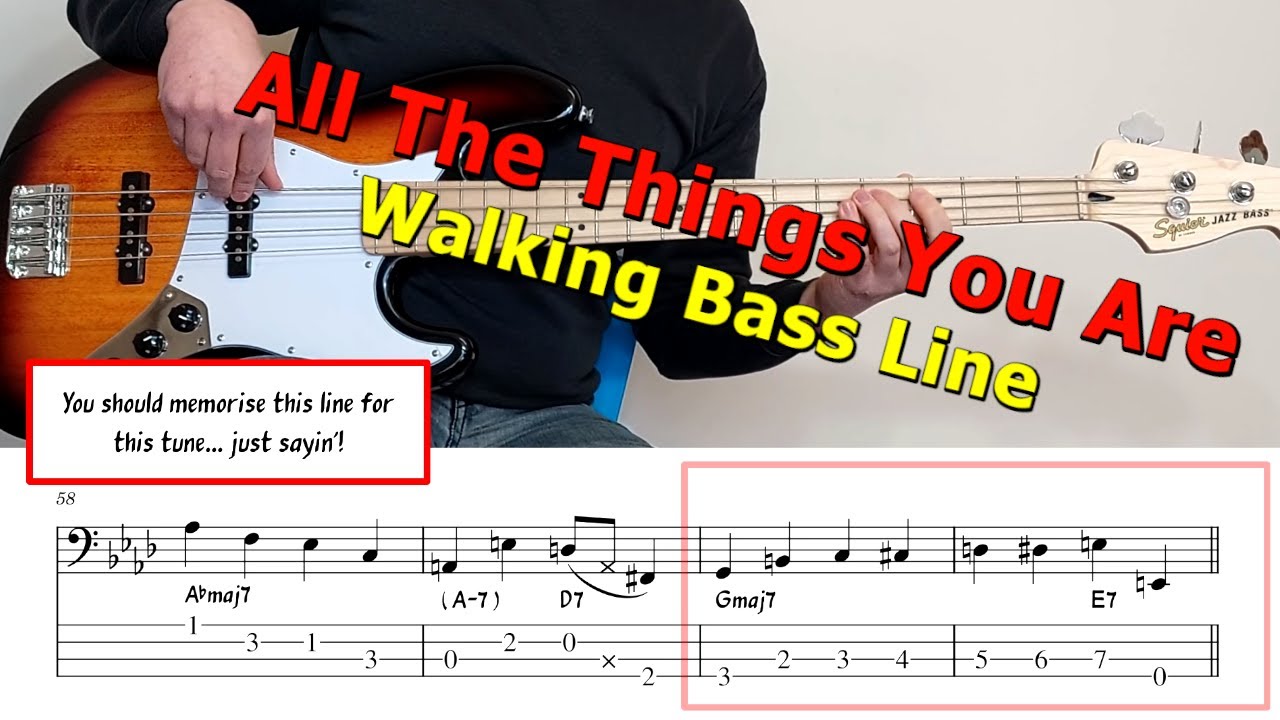 "All The Things You Are" Walking Bass Line 🎵 Bass Guitar Lesson 🎸 - YouTube