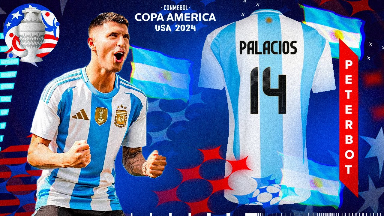 Argentina Home Jersey 2024 Palacios 14 (peterbot) Player Version ...