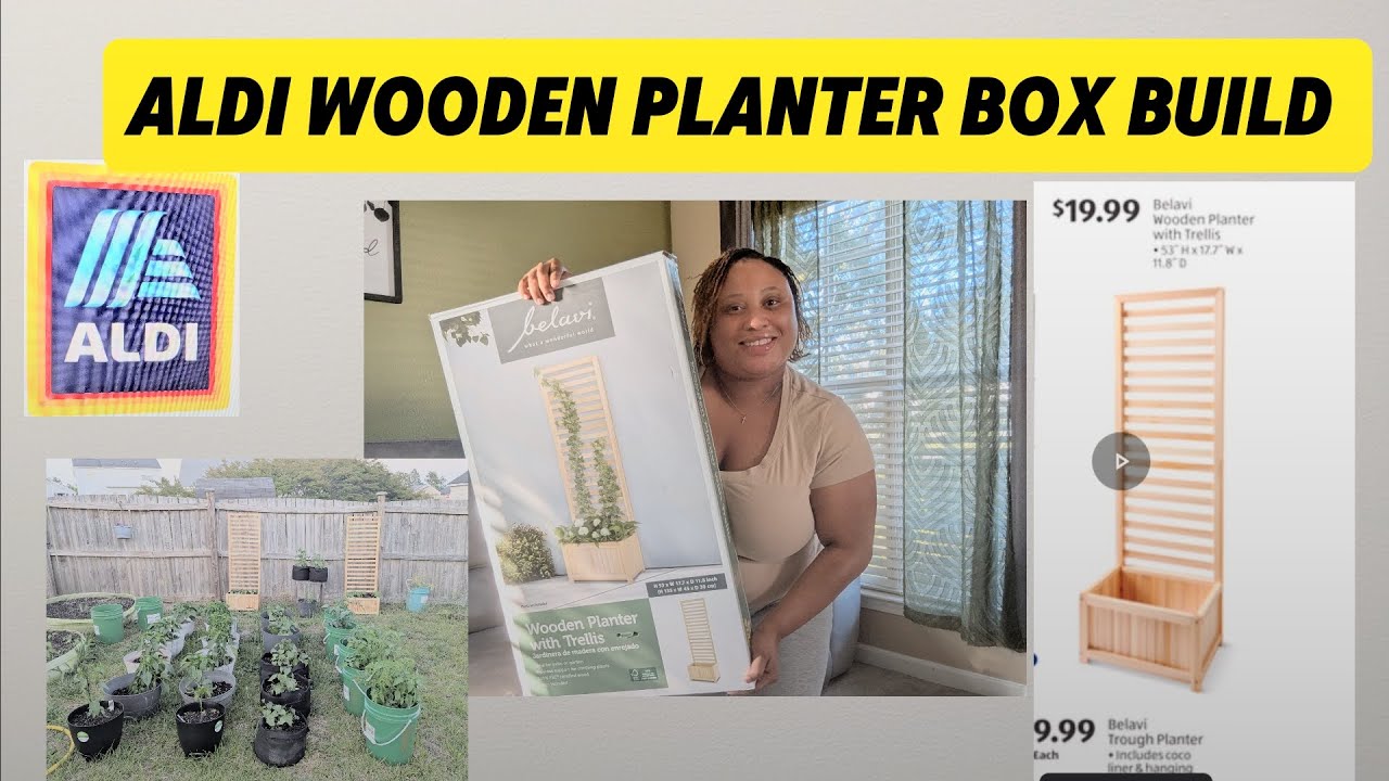 Aldi's Viral Wooden Planter Boxes Build, Stain, & Placement! What am I ...