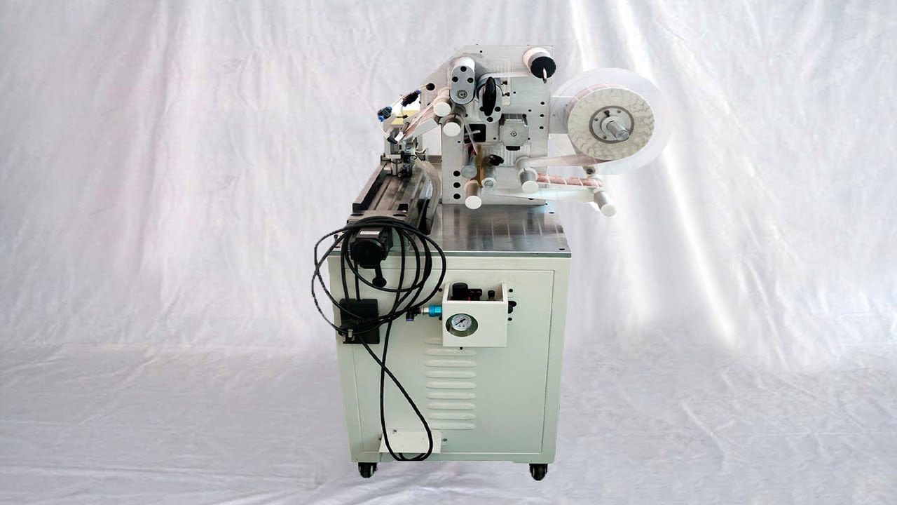 cable flag folding labeling machine semi auto wire labels sticker ...