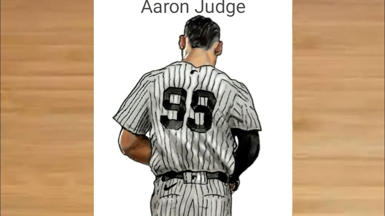 How to draw a Baseball player (Aaron Judge) backside | Baseball player ...