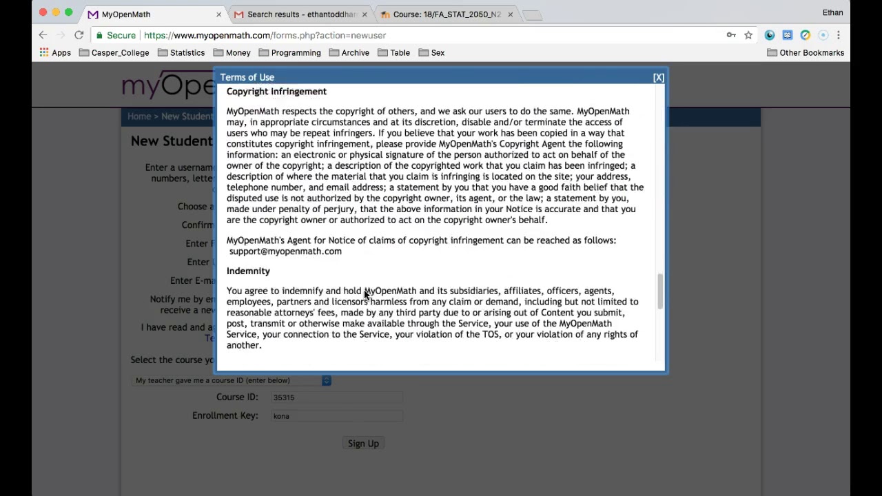MyOpenMath Login - YouTube