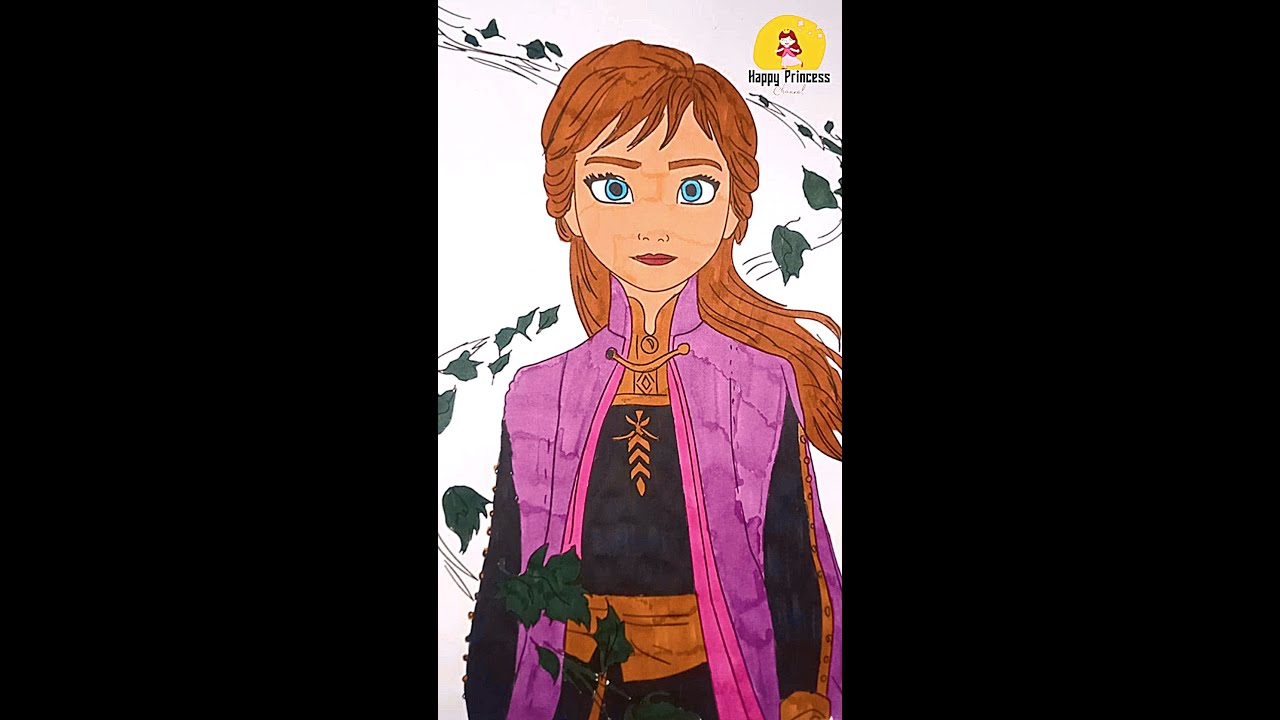 COLORING PRINCESS ANNA | How to Coloring Princess Anna Frozen | Disney ...