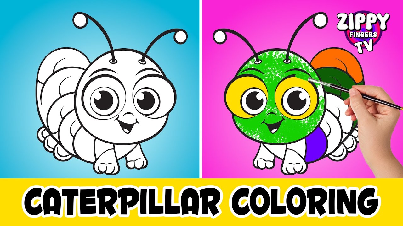 Cute Caterpillar Coloring for Kids | Learn Rainbow Colors | Zippy ...