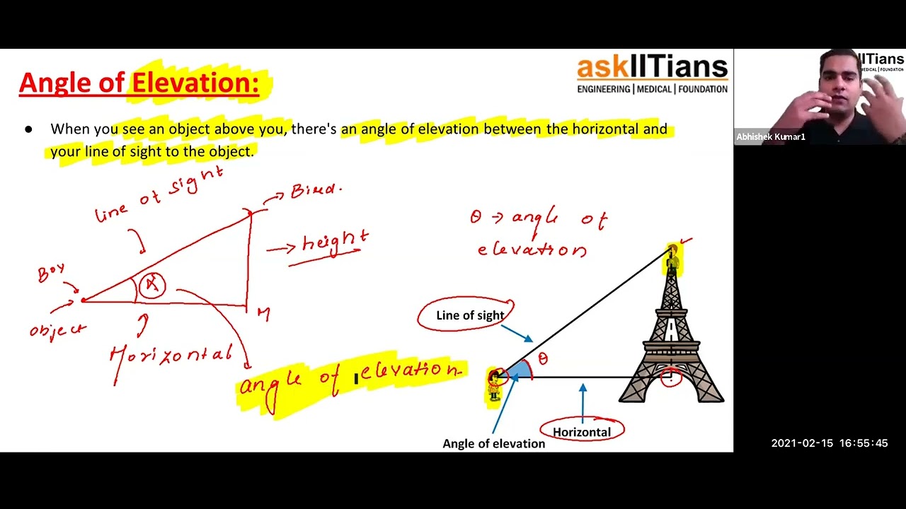Angle of Elevation|Lecture-1|Applications of Trigonometry|Maths|Grade ...